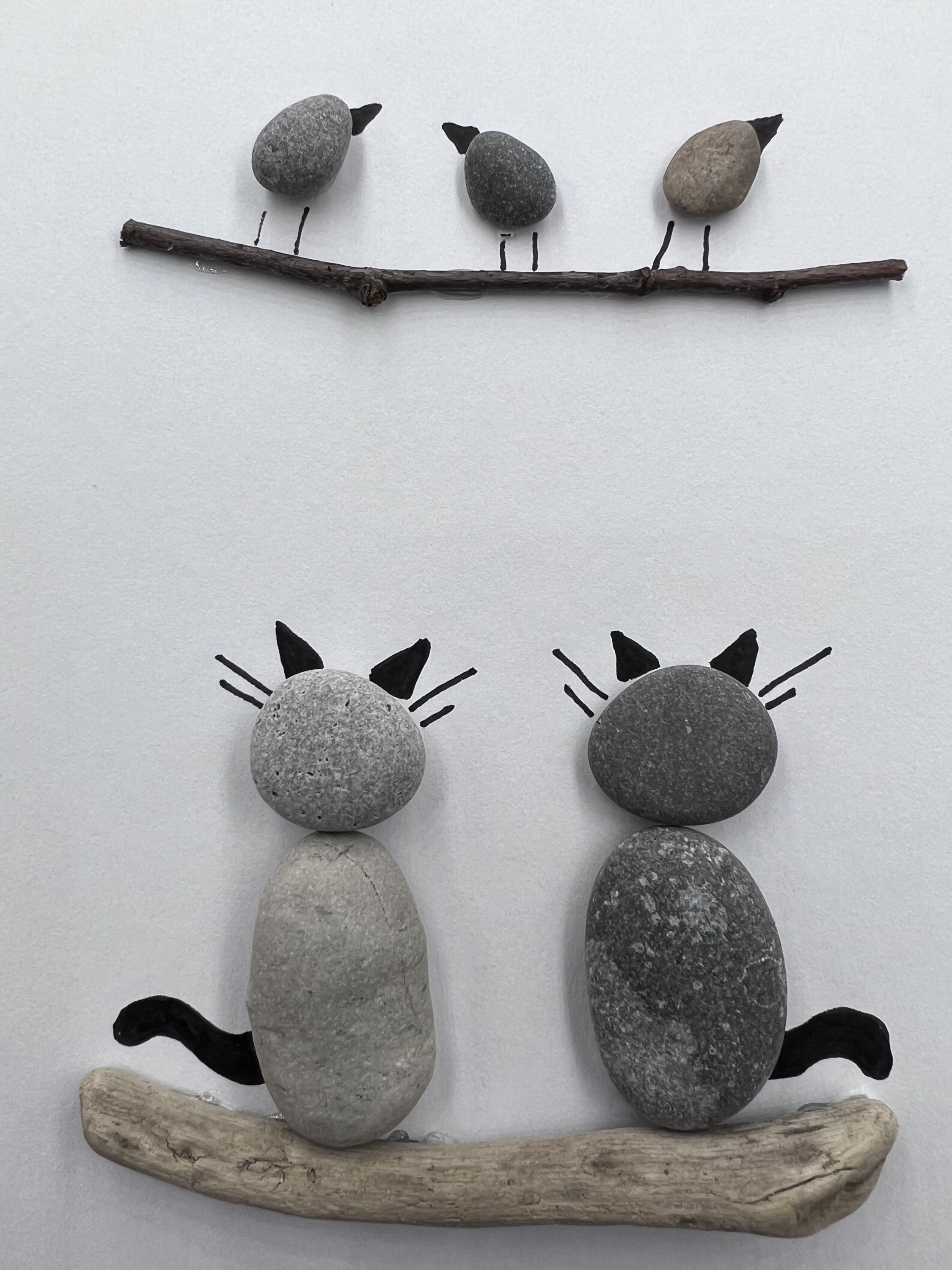 Pebble Art Cats 5 by 7 Frame Cat Pebble Art - Etsy