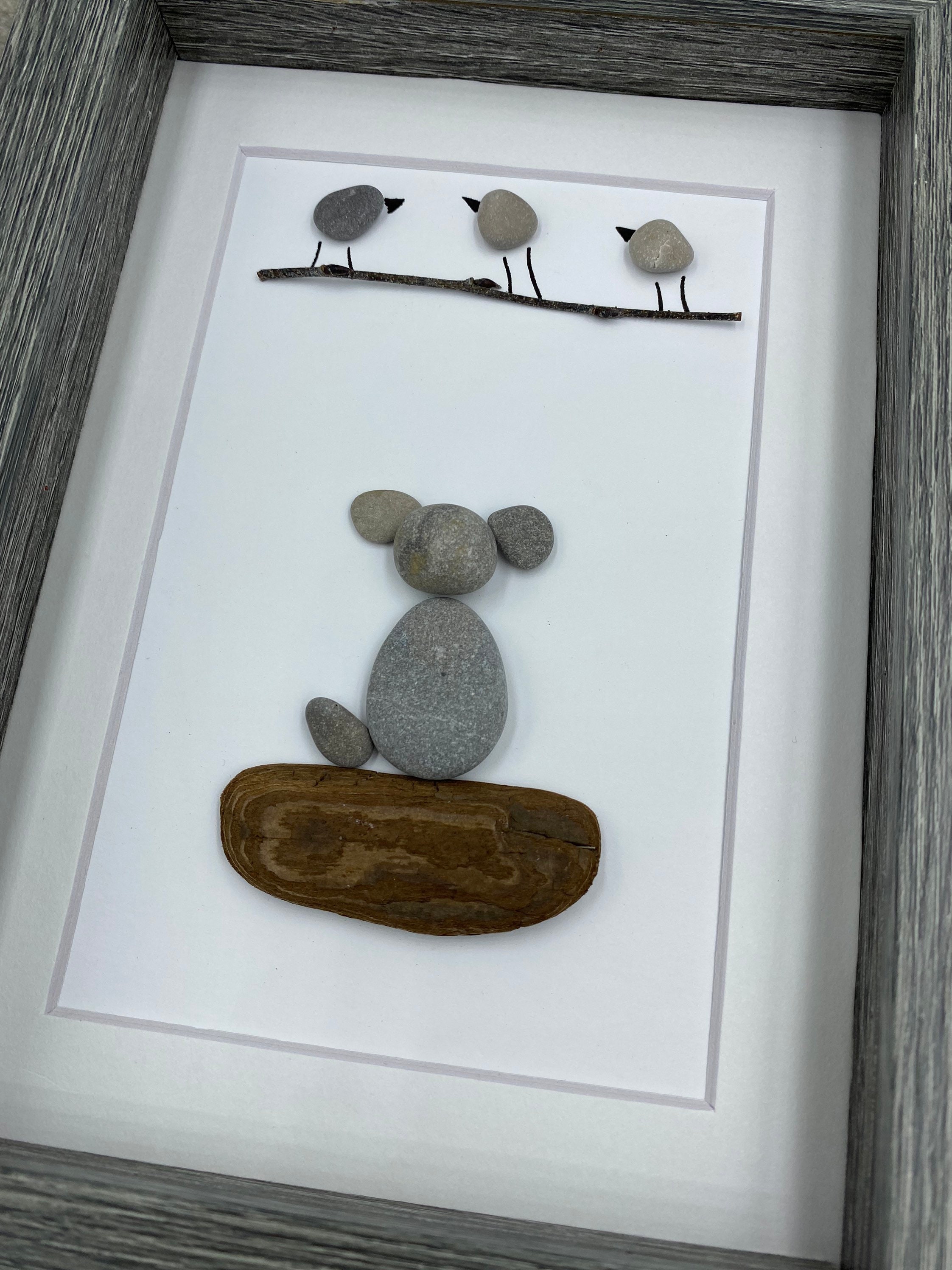 Pebble Art Dog 5 by 7 Framed Dog Pebble Art - Etsy