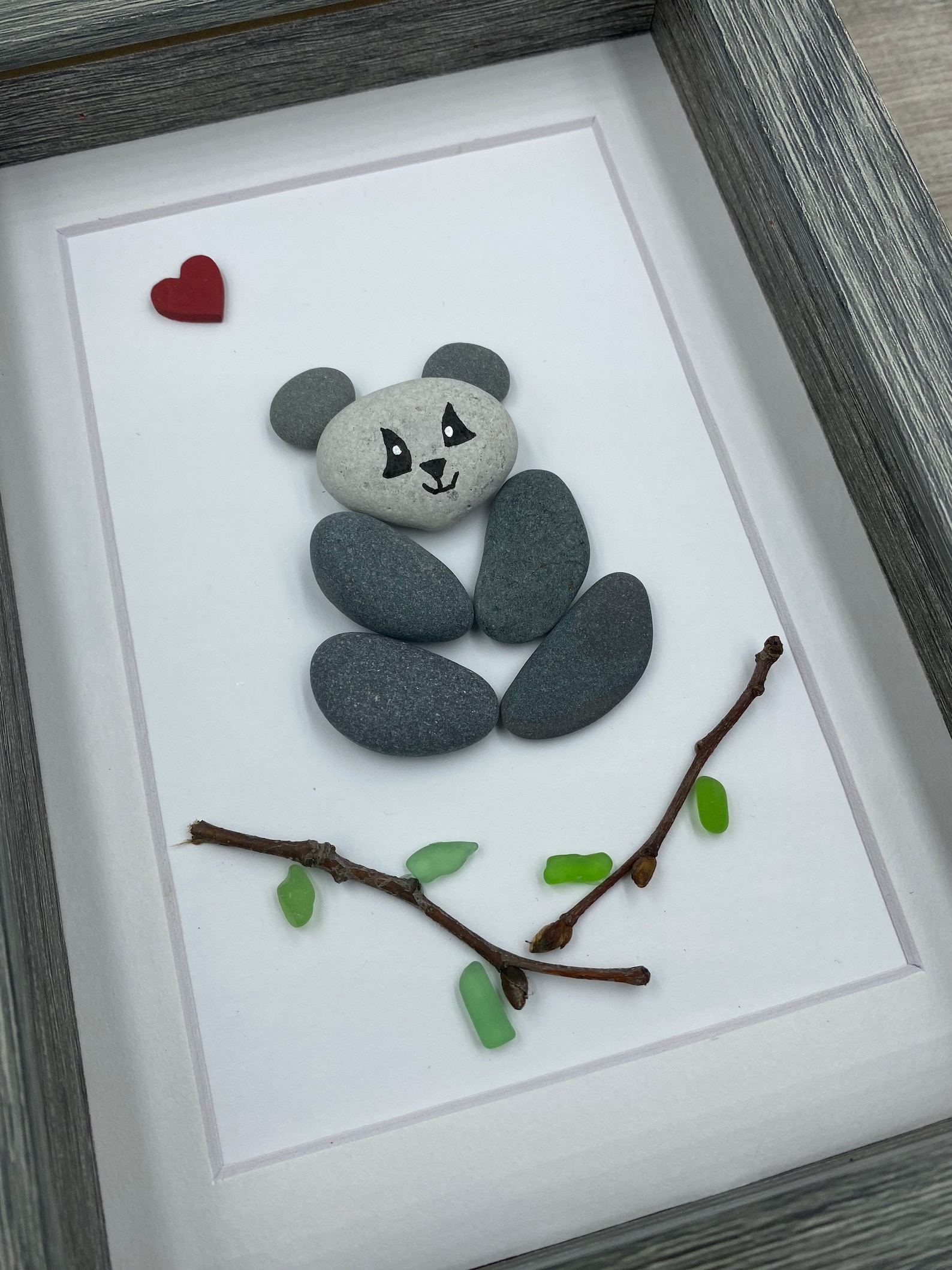 Pebble Art Panda 5 by 7 Framed Panda Bear Pebble Art | Etsy