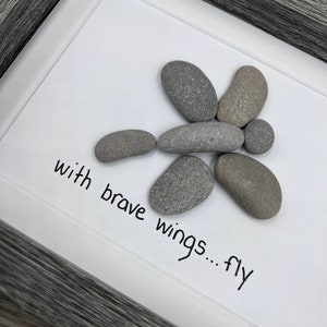 Pebble Art Dragonfly - 5 by 7 Framed - Dragonfly Pebble Art - Etsy