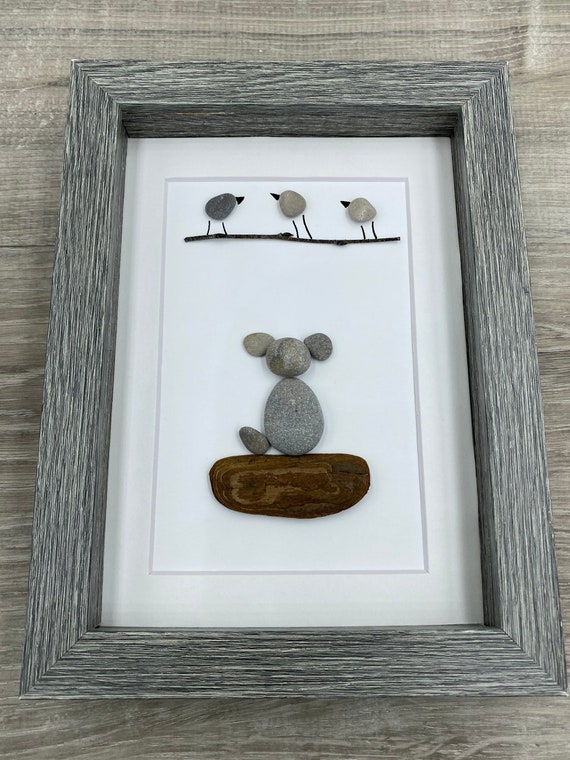 Pebble Art Dog 5 by 7 Framed Dog Pebble Art | Etsy