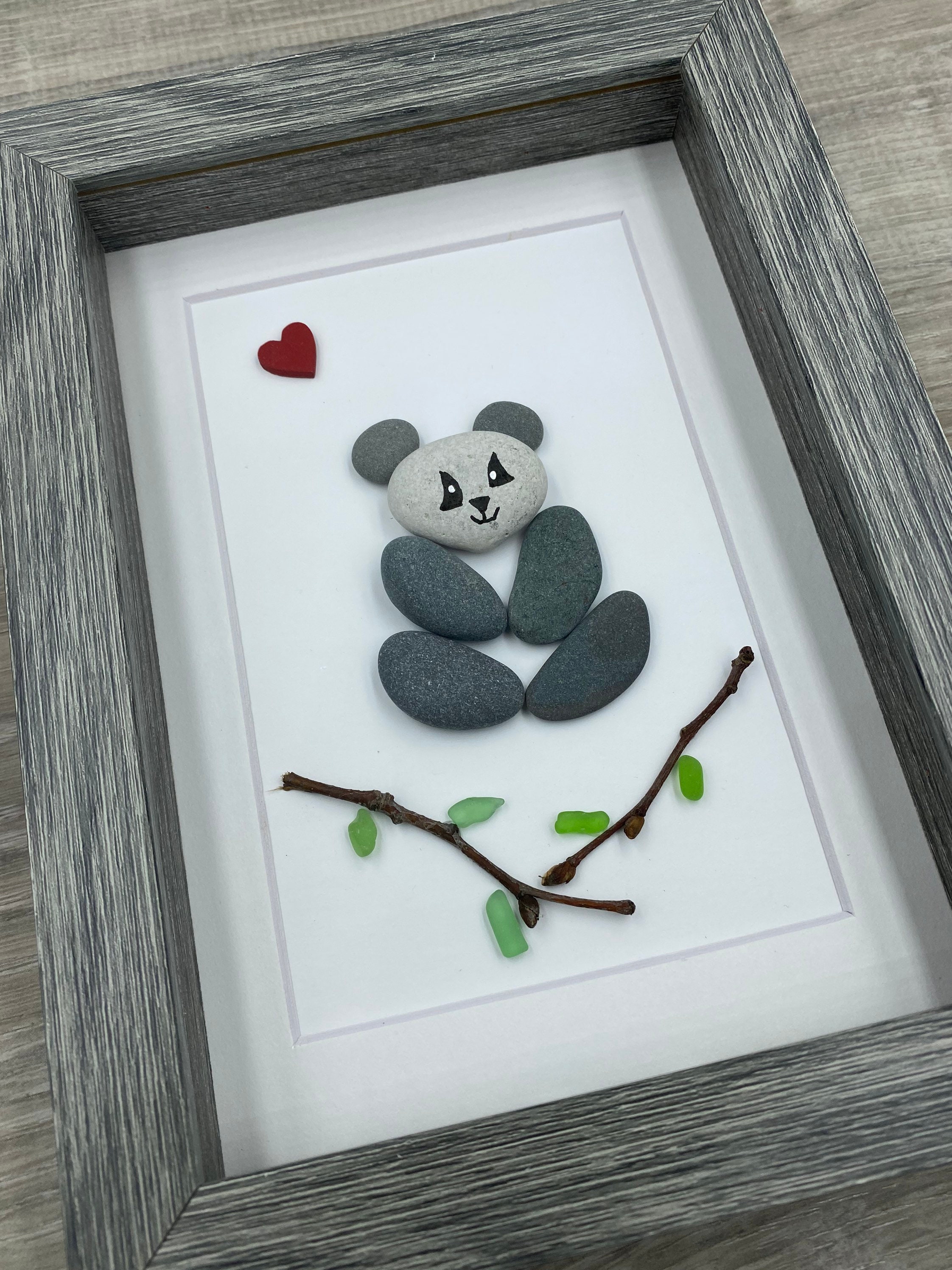 Pebble Art Panda 5 by 7 Framed Panda Bear Pebble Art - Etsy
