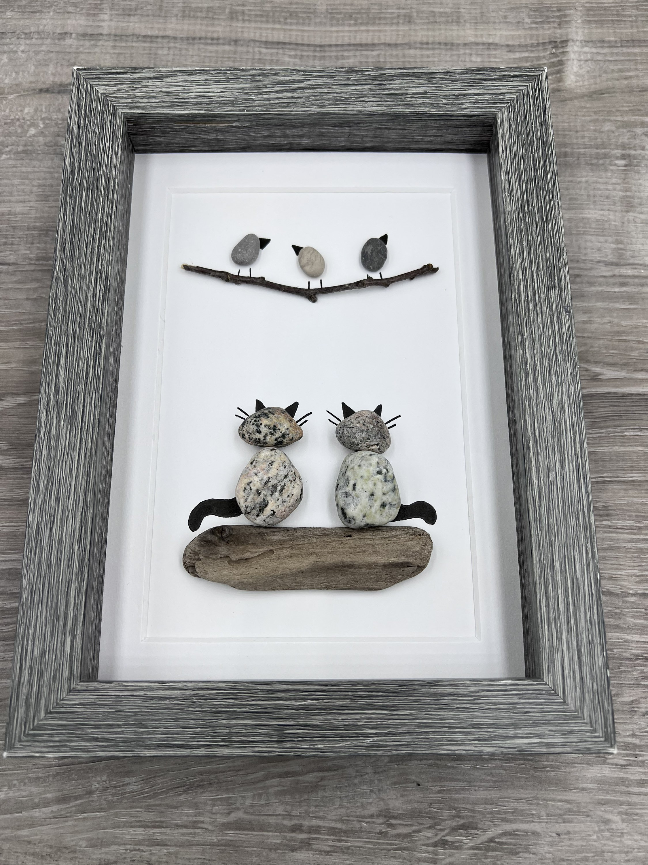 Pebble Art Cats 5 by 7 Frame Cat Pebble Art - Etsy