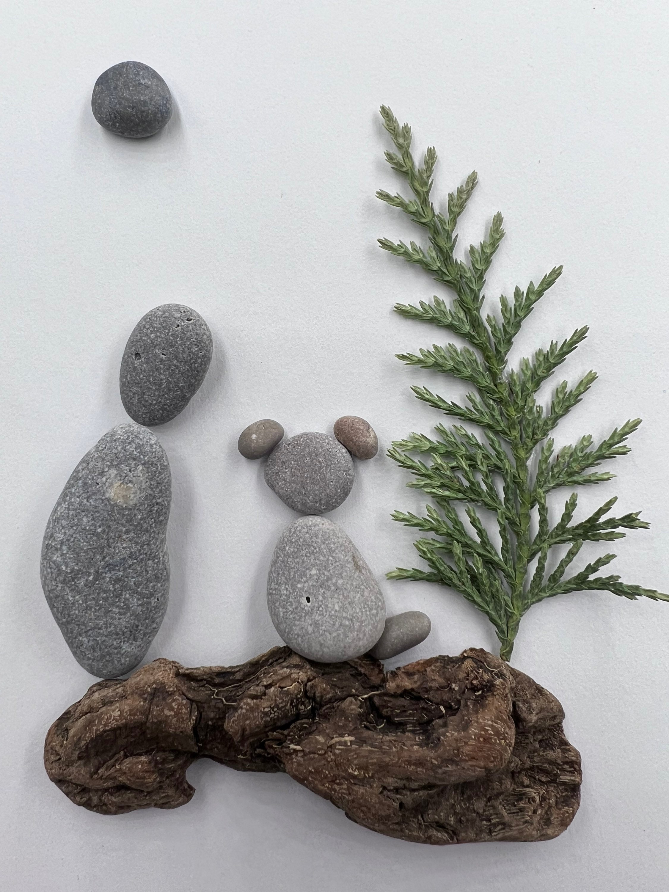 Pebble Art Single With Dog 5 by 7 Framed Dog Pebble Art - Etsy