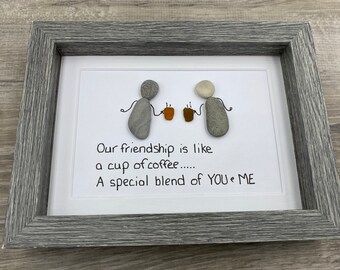 Pebble Art Friends 5 by 7 Framed Friend Pebble Art - Etsy