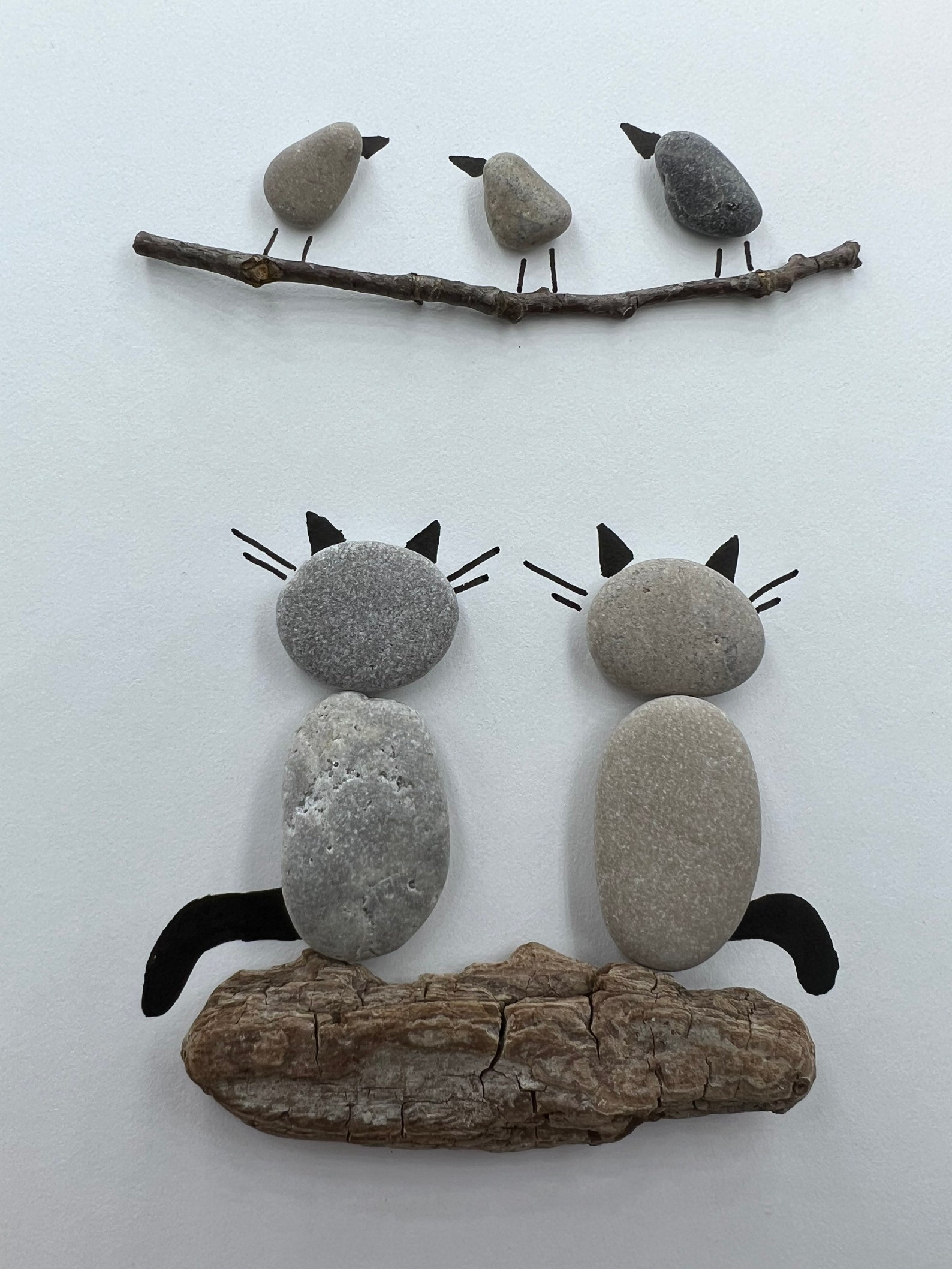 Pebble Art Cats 5 by 7 Framed - Etsy