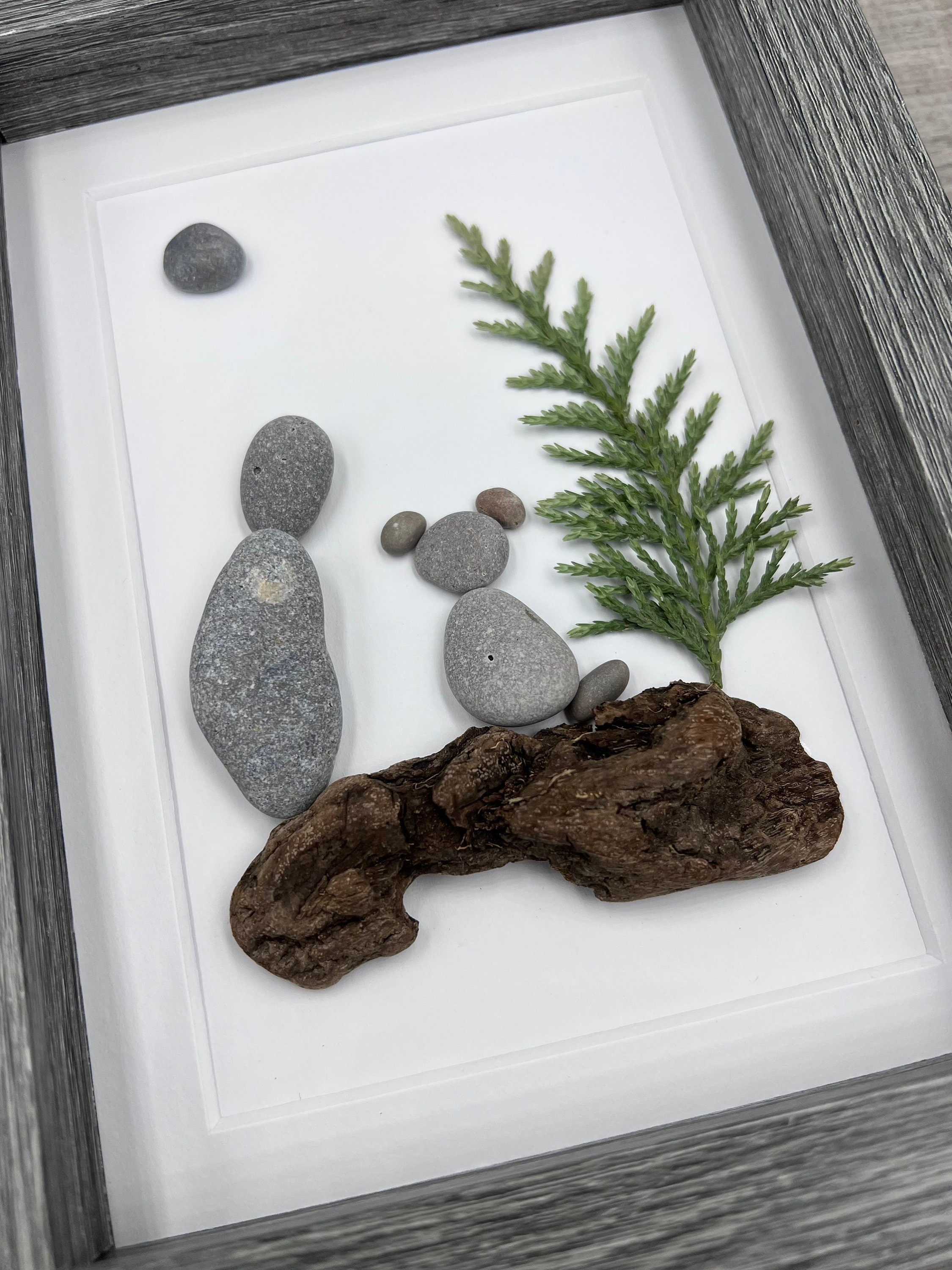 Pebble Art Single With Dog 5 by 7 Framed Dog Pebble Art - Etsy