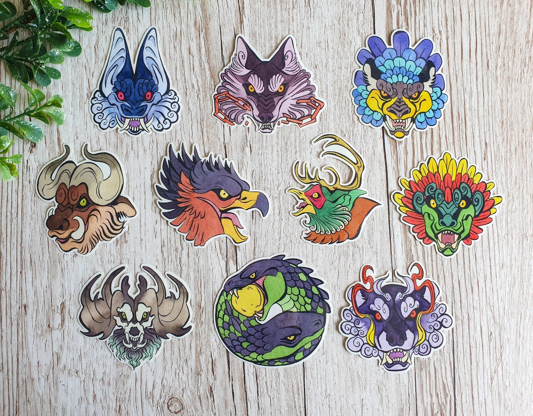Various Mythical Beasts, Fantasy Creature, Monster Glossy Vinyl ...