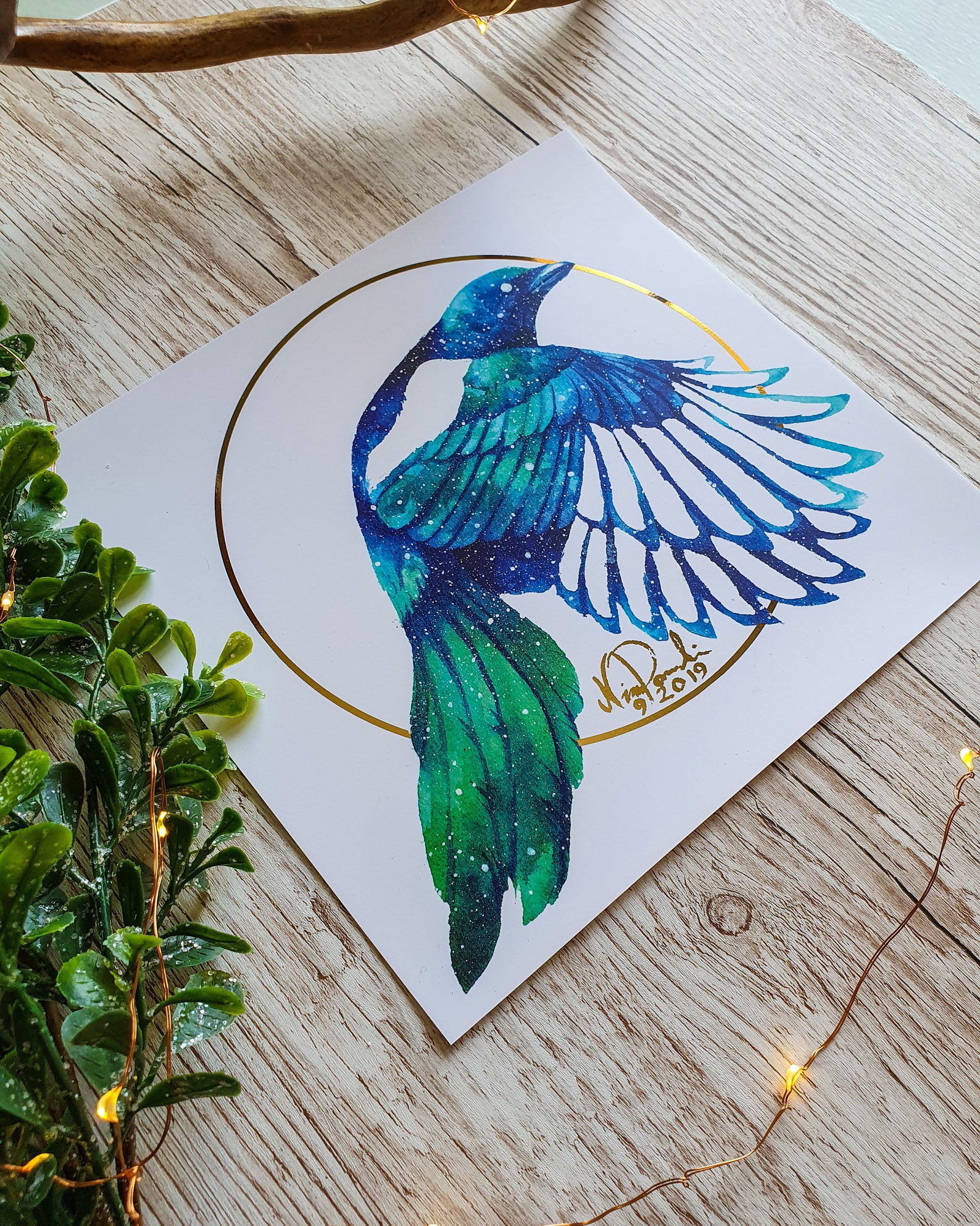 Magpie Gold Foil Art Print - Etsy