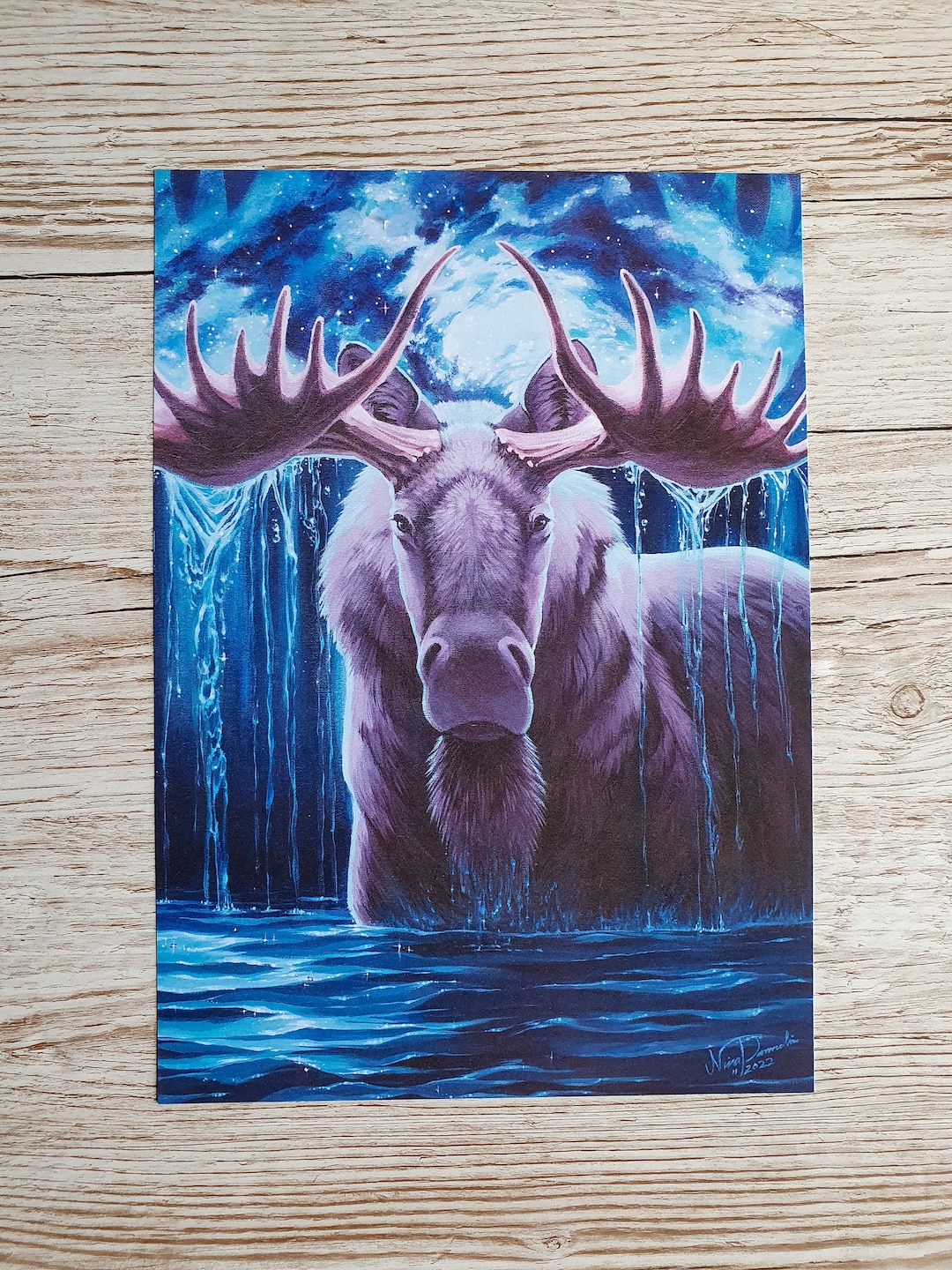 Cosmoose, Space Moose A4 Art Print, Letter Size Fine Art Poster ...
