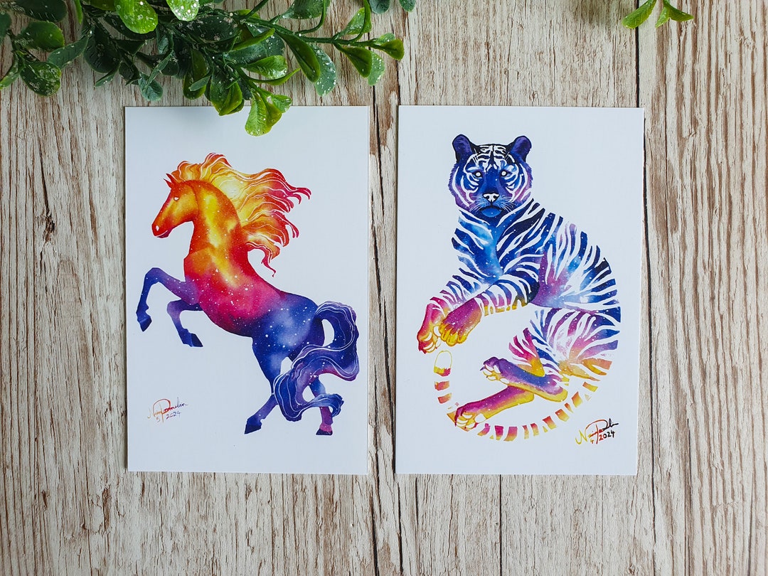 Various Galactic Animal Postcard Prints - Etsy