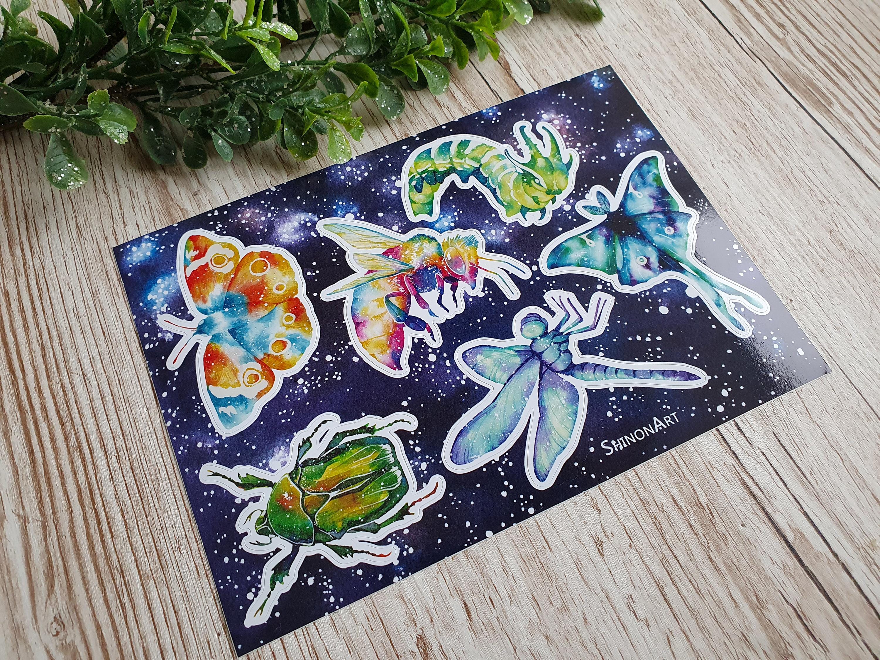 Galaxy Bugs Glossy Vinyl Sticker Sheet A5 - Etsy