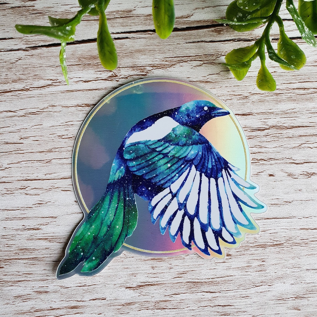 Magpie Rainbow Holographic Vinyl Sticker - Etsy