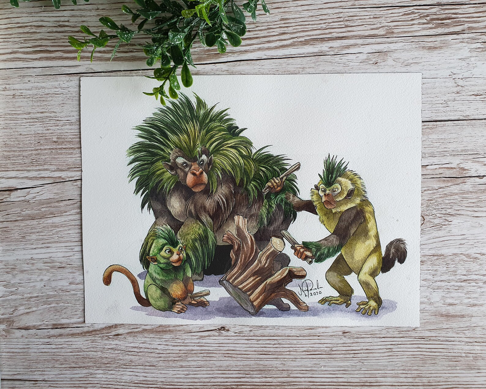 Grookey Thwackey Rillaboom Original Watercolour Painting - Etsy
