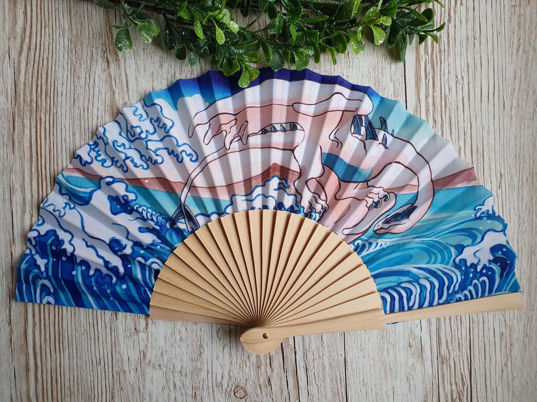Lugia Foldable Wooden Fan, Japanese Style Art - Etsy