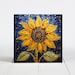 Sunflower Ceramic Tile, Sunflower Decorative Tile, Sunflower Gift, Sunflower Coaster, Faux ...