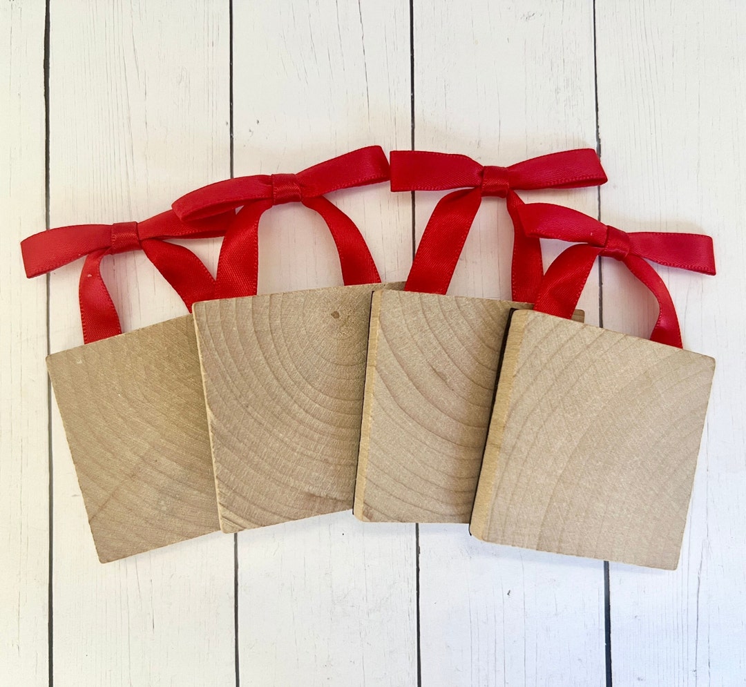 Blank 2" Ornament for DIY Christmas Crafts, 4 Mini Blank Wood Ornaments ...