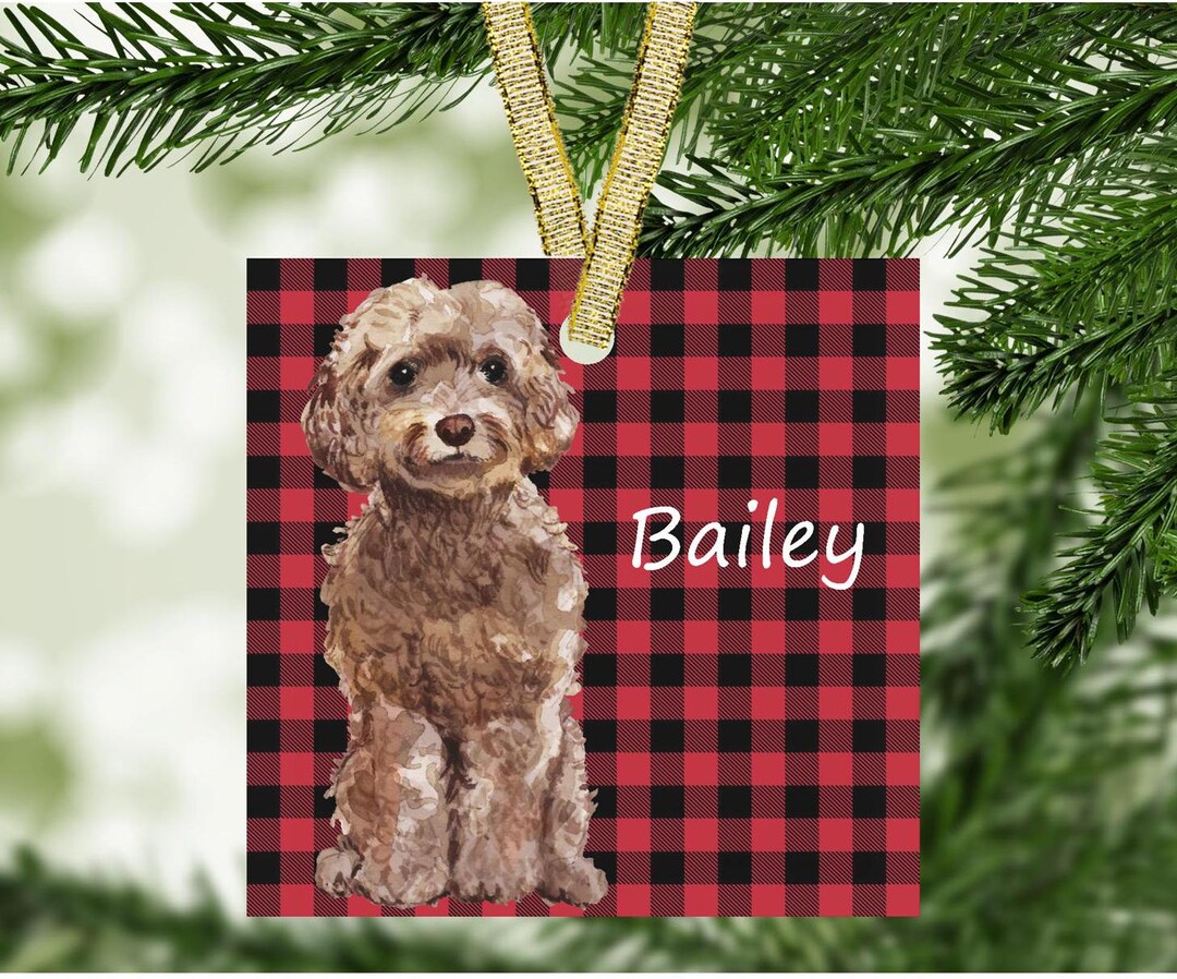Cockapoo Glass Ornament, Personalized Cockapoo Ornament, Personalized ...