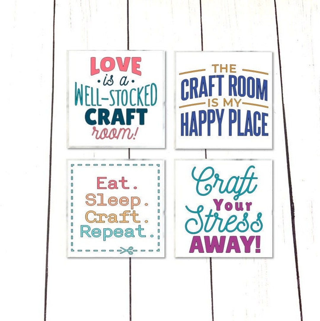 4 Craft Lover Marble Magnets Craft Magnet Set Craft Lover - Etsy