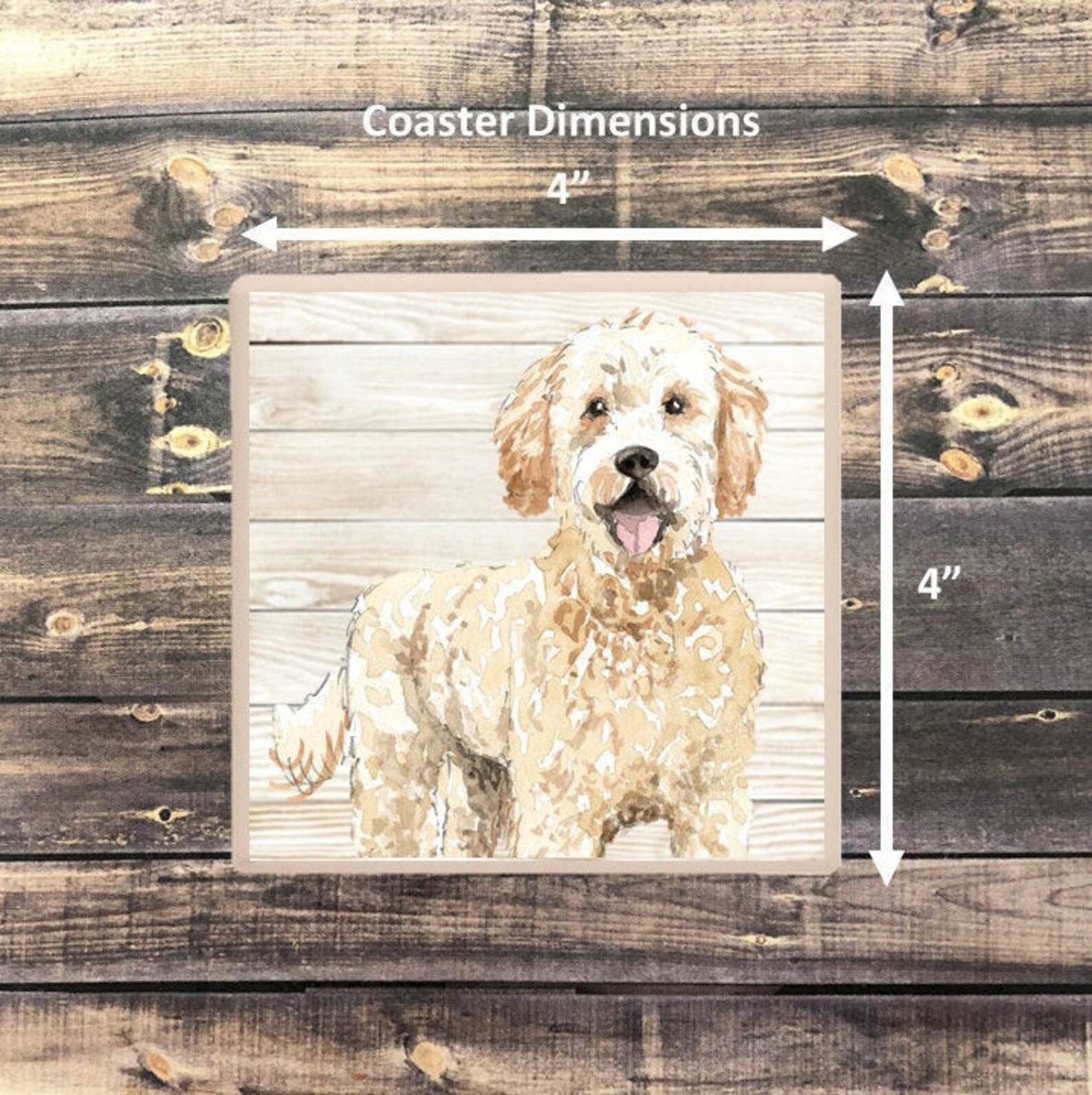 Goldendoodle Coaster Goldendoodle Drink Coasters | Etsy