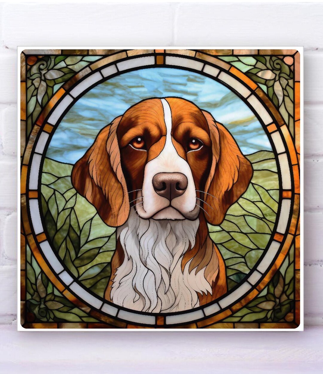 Brittany Spaniel Wall Art METAL PANEL & WOOD, Brittany Spaniel Art ...