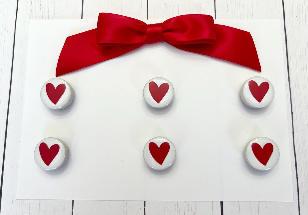 6 Heart Magnets, Magnets, Heart Refrigerator Magnets, Valentine's Day ...