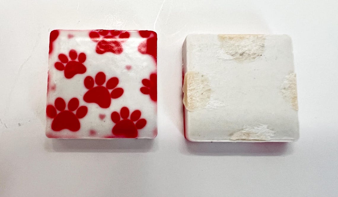 Red Paw Print Tiles for DIY Crafts, Jewelry, Magnets, Party Favors ...