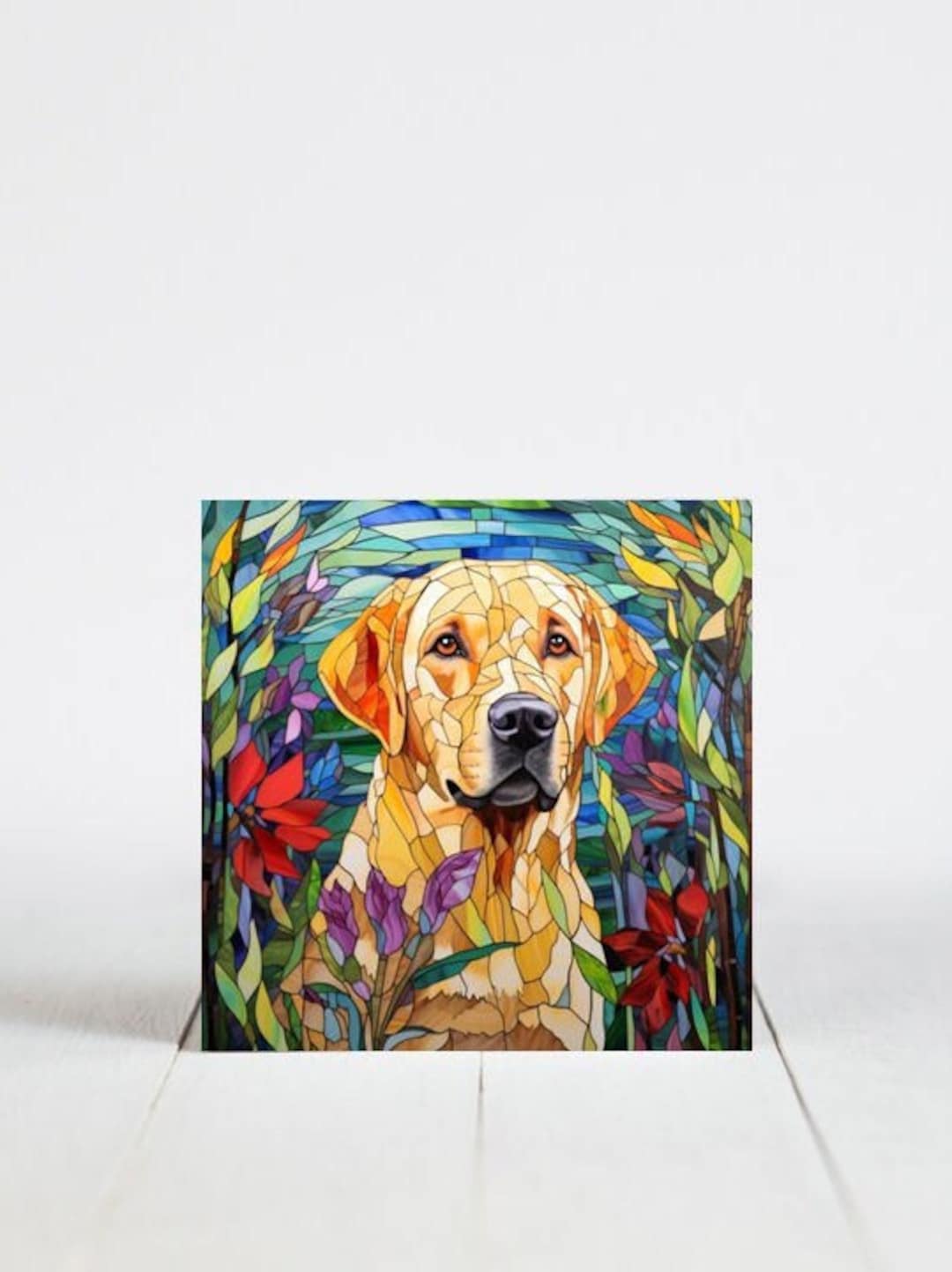Yellow Labrador Ceramic Tile, Yellow Lab Decorative Tile, Yellow ...