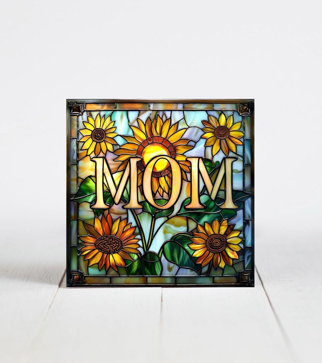 Mother's Day Tile, Mom Decorative Sunflower Tile, Mother's Day Coaster ...