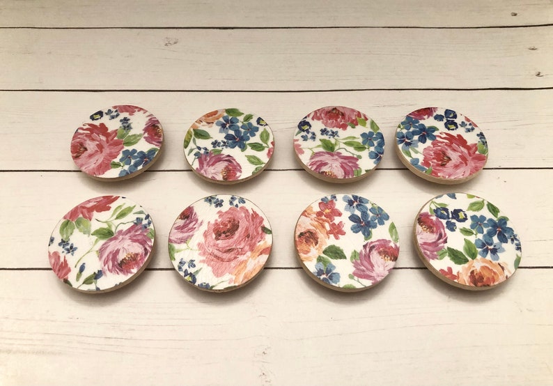 8 Flower Magnets Flower Magnet Set Flower Magnets Flower - Etsy