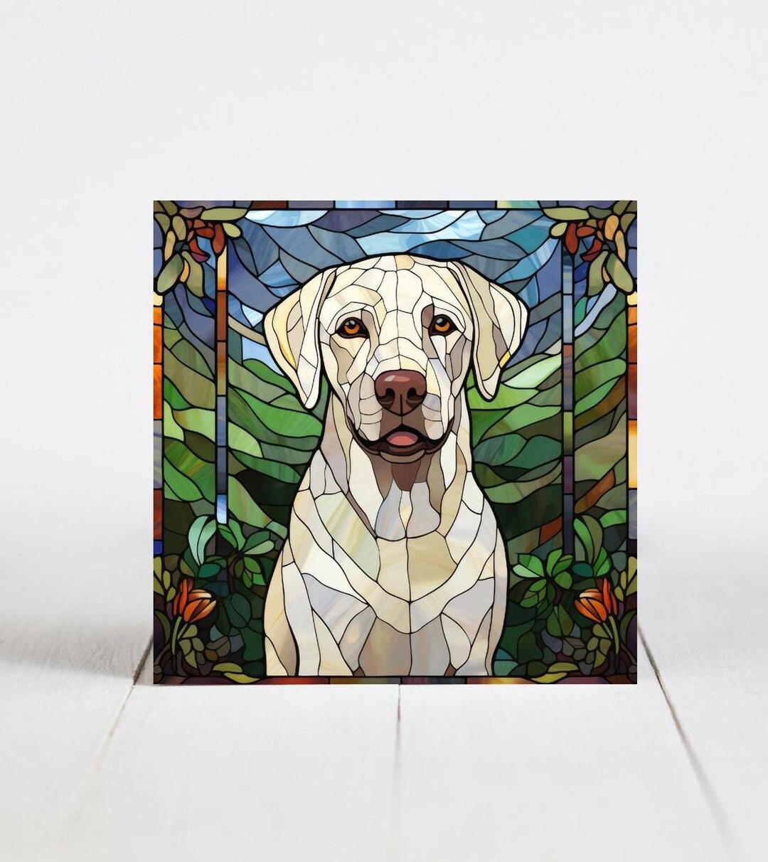 Yellow Labrador Ceramic Tile, Yellow Lab Decorative Tile, Yellow ...