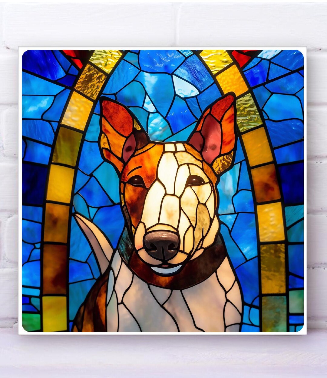 Bull Terrier Wall Art METAL PANEL & WOOD, Bull Terrier Art, Bull ...
