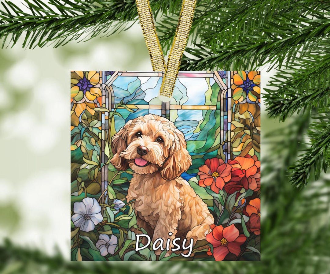 Personalized Cockapoo Glass Christmas Ornament | Custom Cockapoo ...