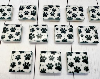 Red Paw Print Tiles for DIY Crafts, Jewelry, Magnets, Party Favors ...