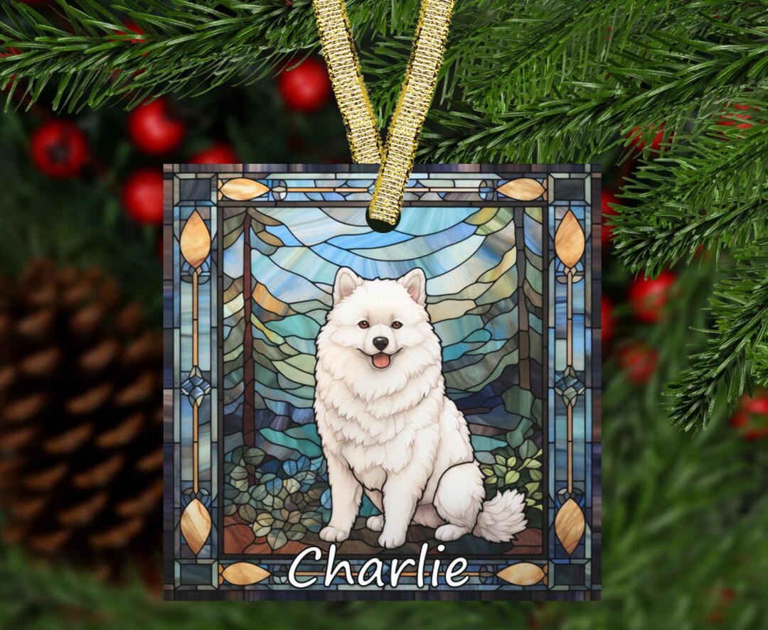 Personalized American Eskimo Glass Christmas Ornament | Custom American ...