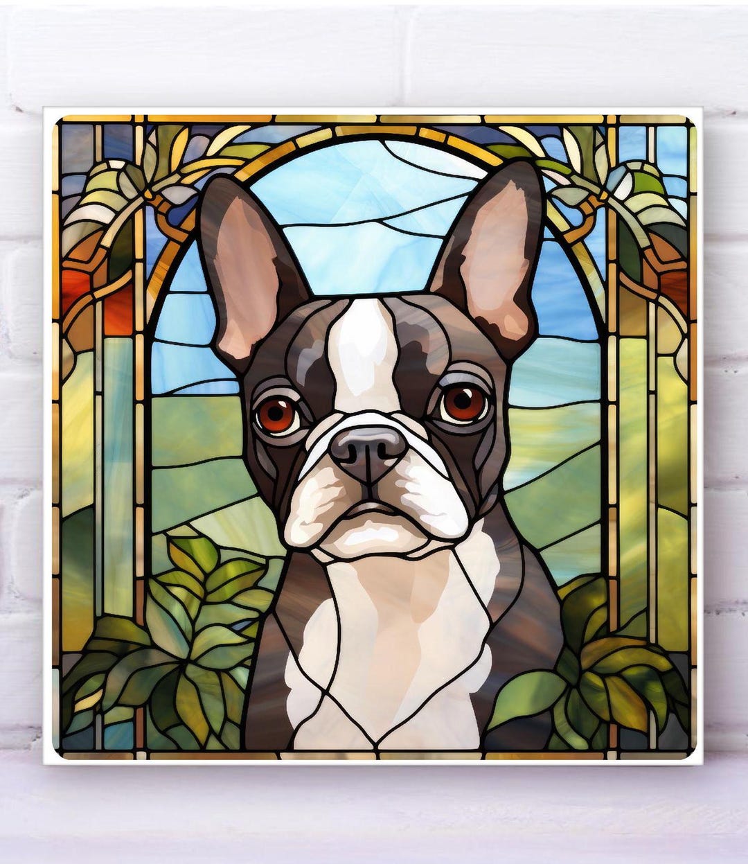 Boston Terrier Wall Art METAL PANEL & WOOD, Boston Terrier Decorative ...