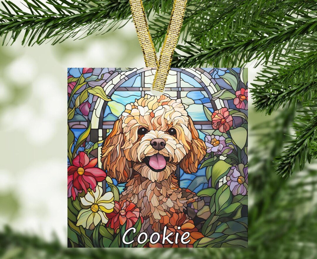 Personalized Cavapoo Glass Christmas Ornament | Custom Cavapoo Ornament ...