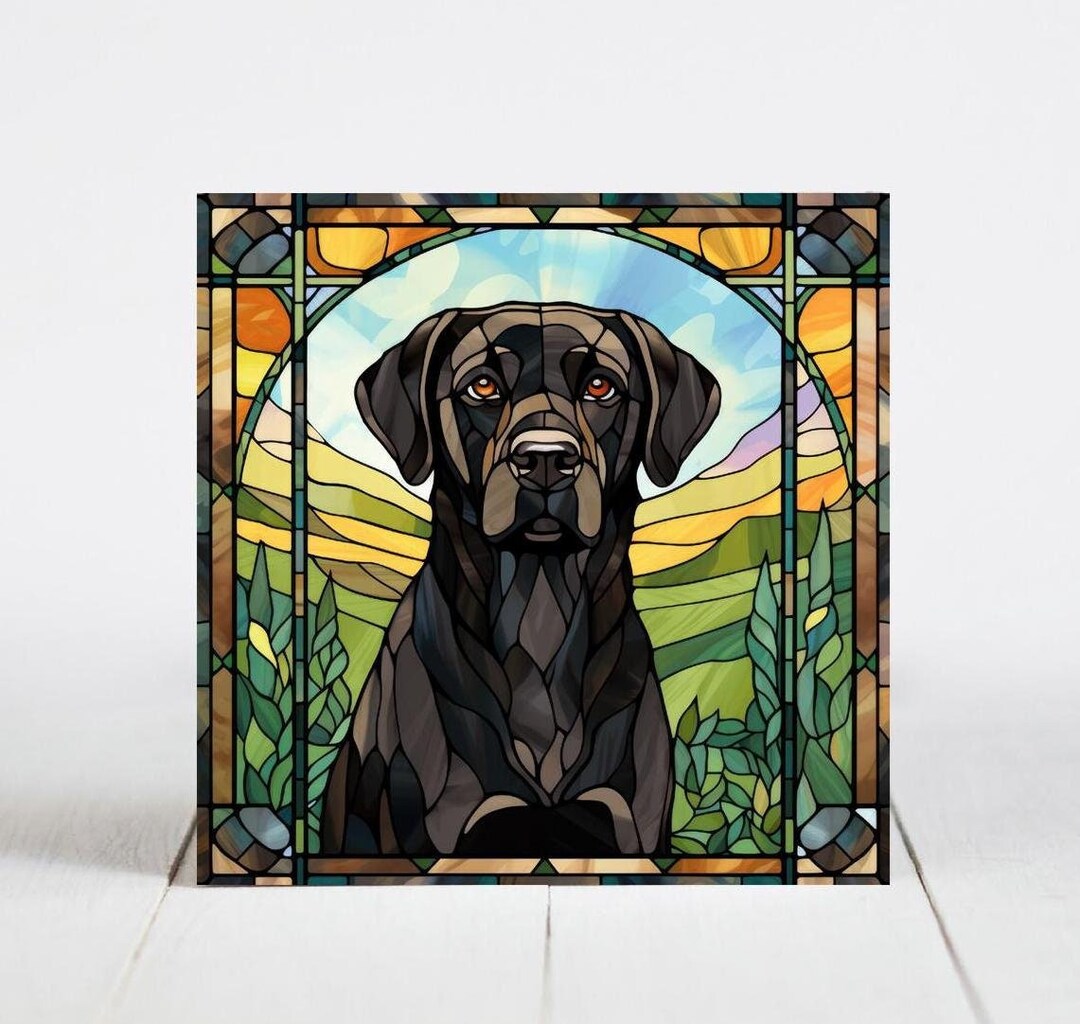 Black Labrador Ceramic Tile, Black Lab Decorative Tile, Black Labrador ...