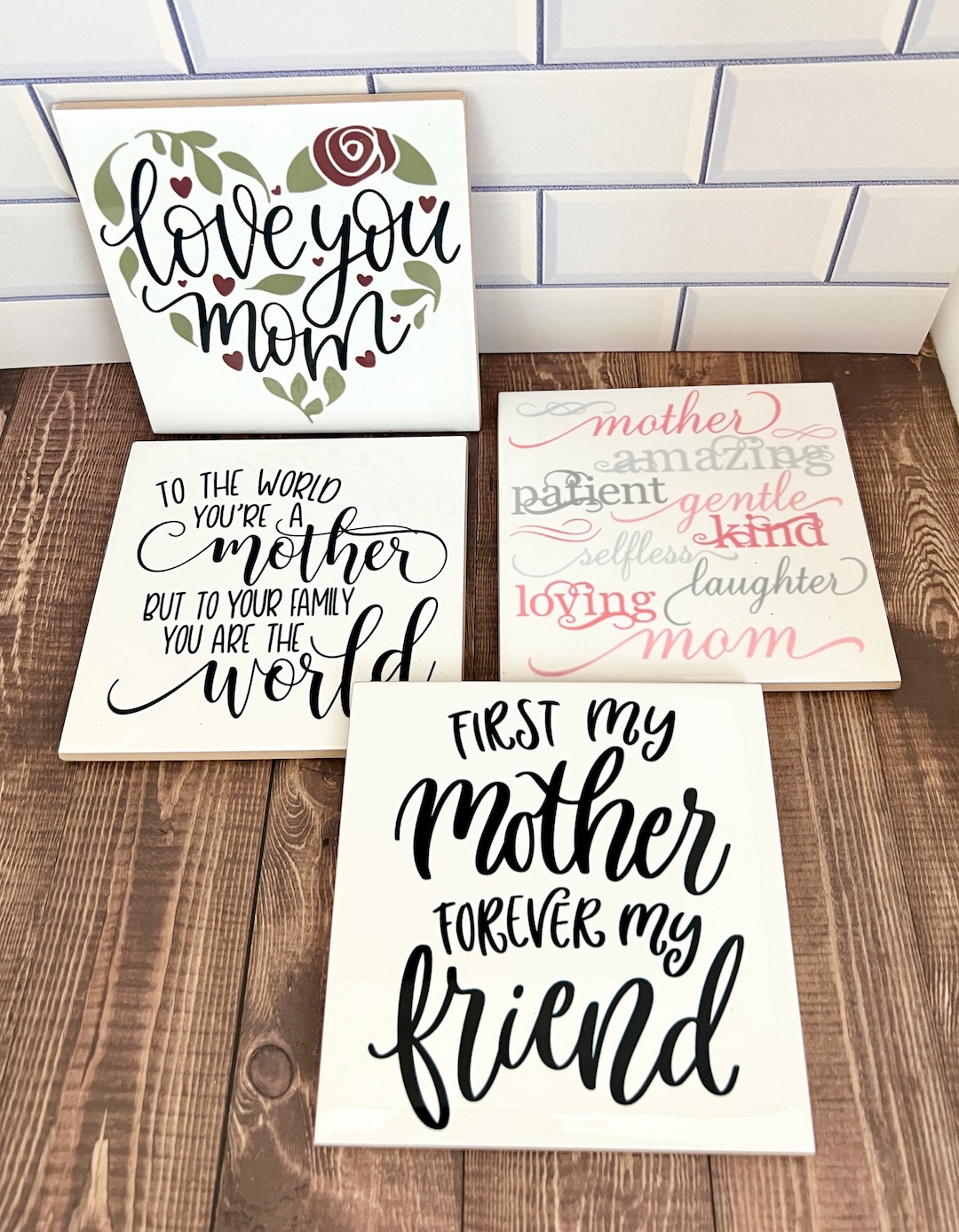 Mother's Day Coasters, Mother's Day Coaster Set, Mother's Day Gift ...