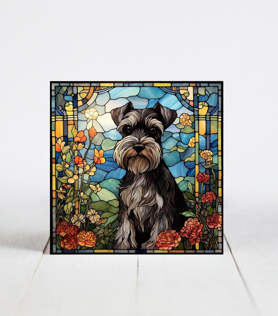 Schnauzer Ceramic Tile, Schnauzer Decorative Tile, Schnauzer Gift ...