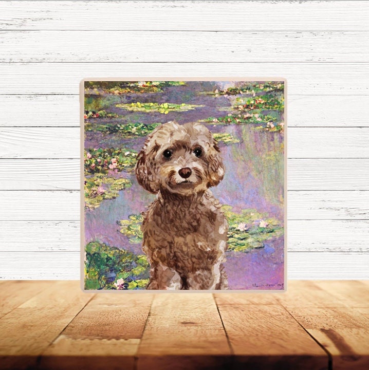 Cockapoo Monet Waterlilies Coaster Cockapoo Coasters - Etsy