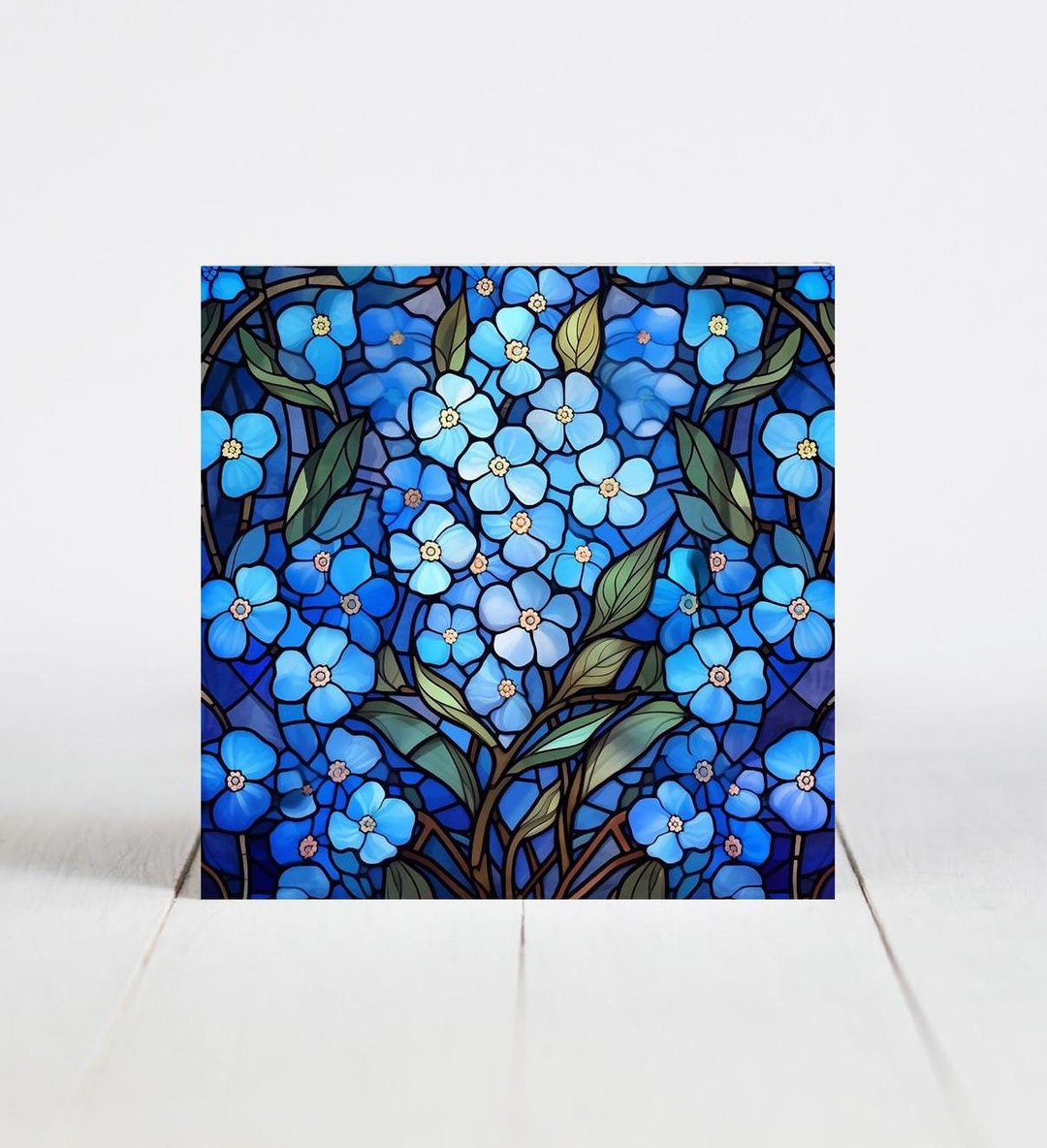 Blue Flowers Ceramic Tile, Blue Flowers Decorative Tile, Blue Flowers ...