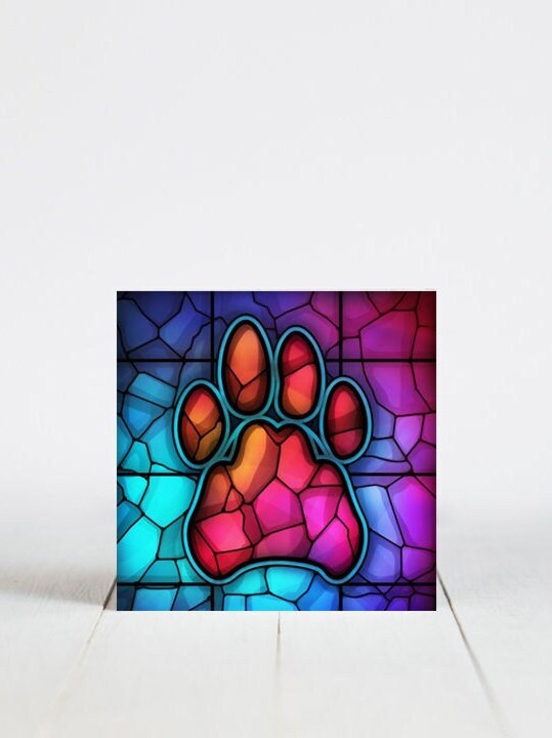 Paw Ceramic Tile, Paw Decorative Tile, Pawprint Gift, Paw Coaster, Faux ...