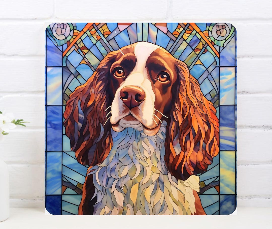 Springer Spaniel Wall Art | Faux Stained-glass Metal Sign | Unique ...