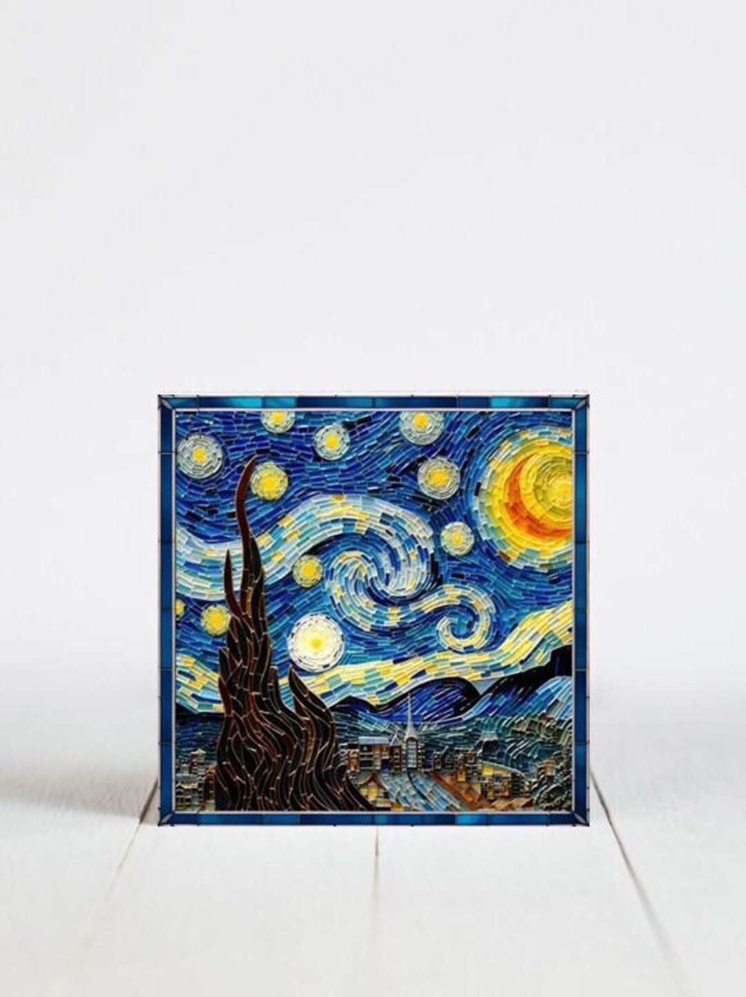 Van Gogh Starry Night Ceramic Tile, Starry Night Decorative Tile ...