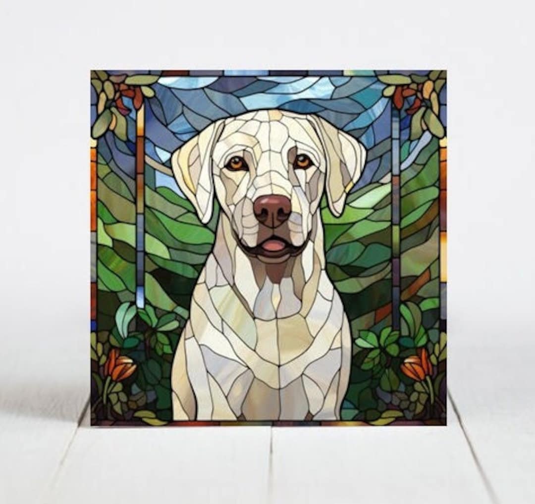Yellow Labrador Ceramic Tile, Yellow Lab Decorative Tile, Yellow ...