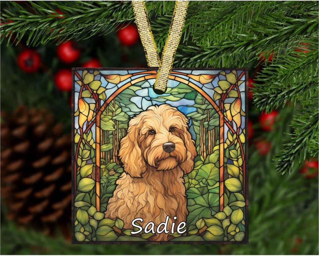 Goldendoodle Glass Ornament, Doodle Glass Ornament, Goldendoodle ...