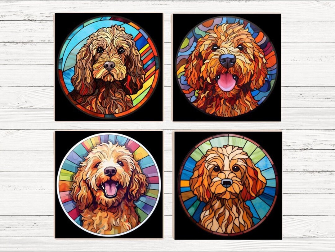 Cockapoo Coasters, Cockapoo Coaster Set, Cockapoo Coaster Gift ...