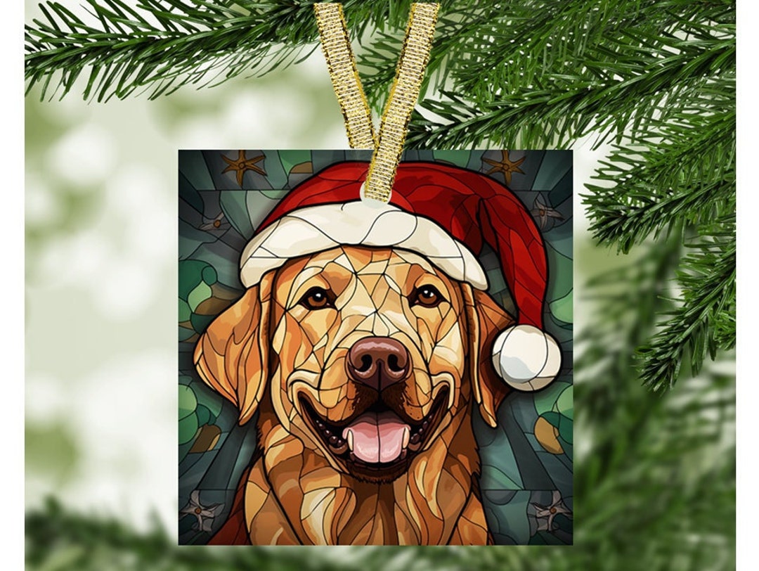 Red Fox Lab Glass Ornament, Labrador Glass Ornament, Red Fox Lab ...