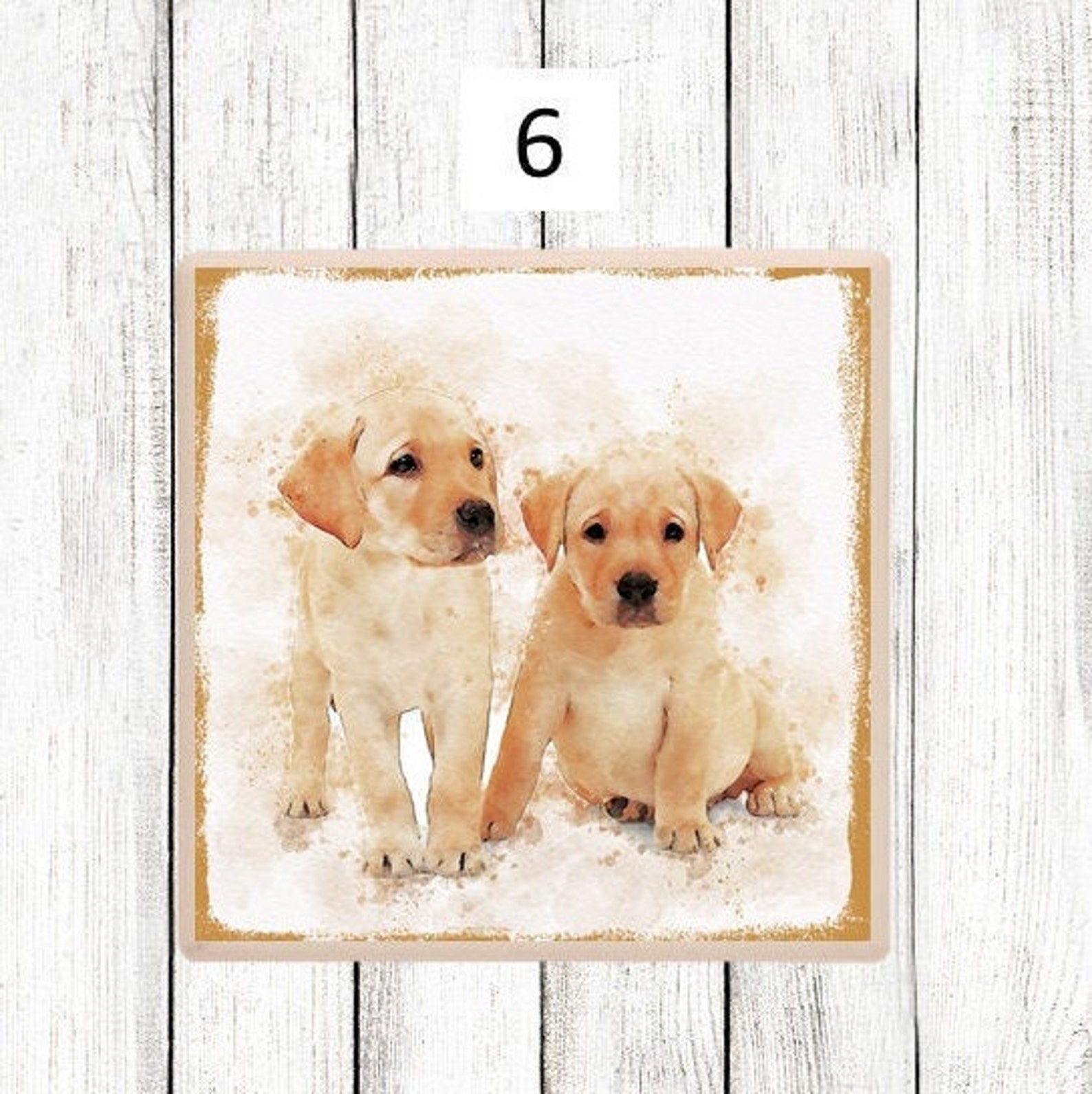 Labrador Retriever Coaster Lab Coasters Yellow Labrador - Etsy